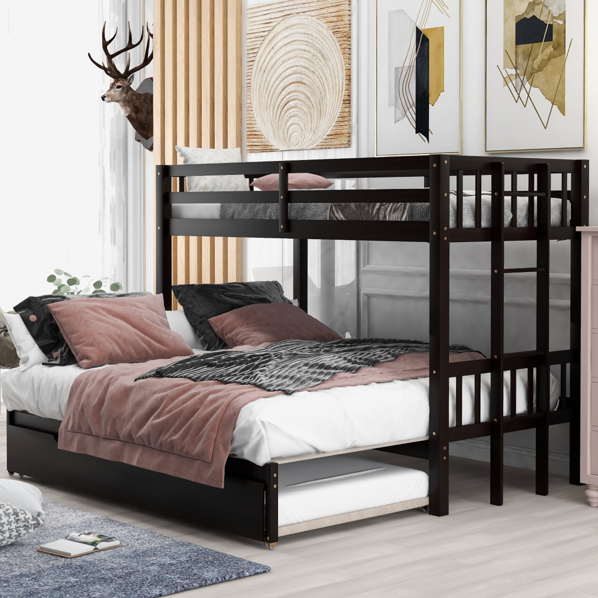Click here for Streamdale Twin Over Pull-Out Bunk Bed With Trundl... prices