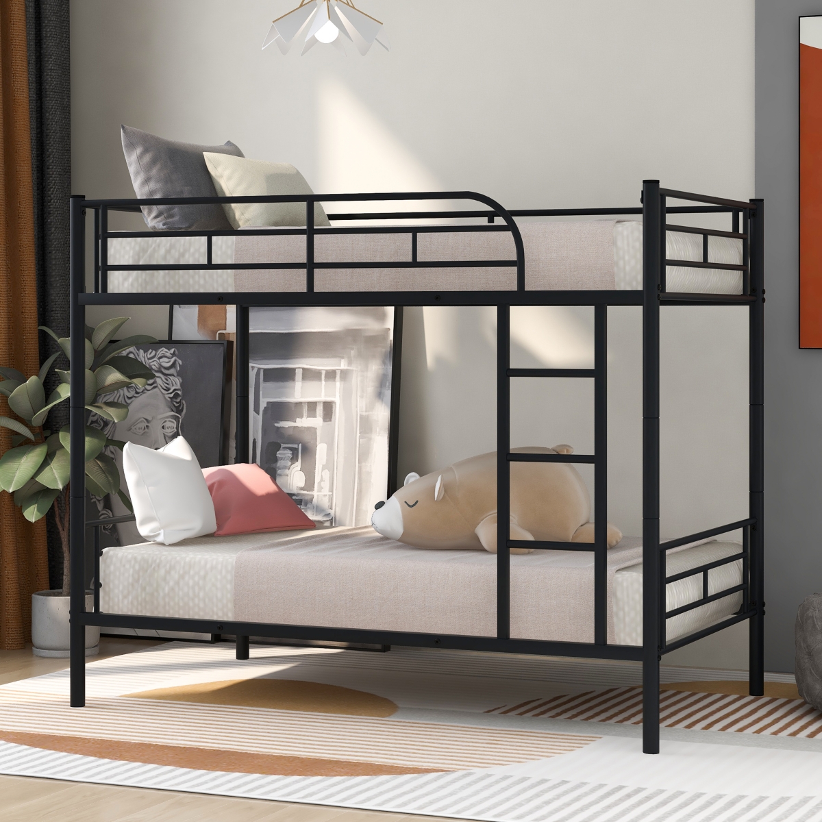 Click here for Streamdale Twin Over Twin Metal Bunk Bed - Black prices
