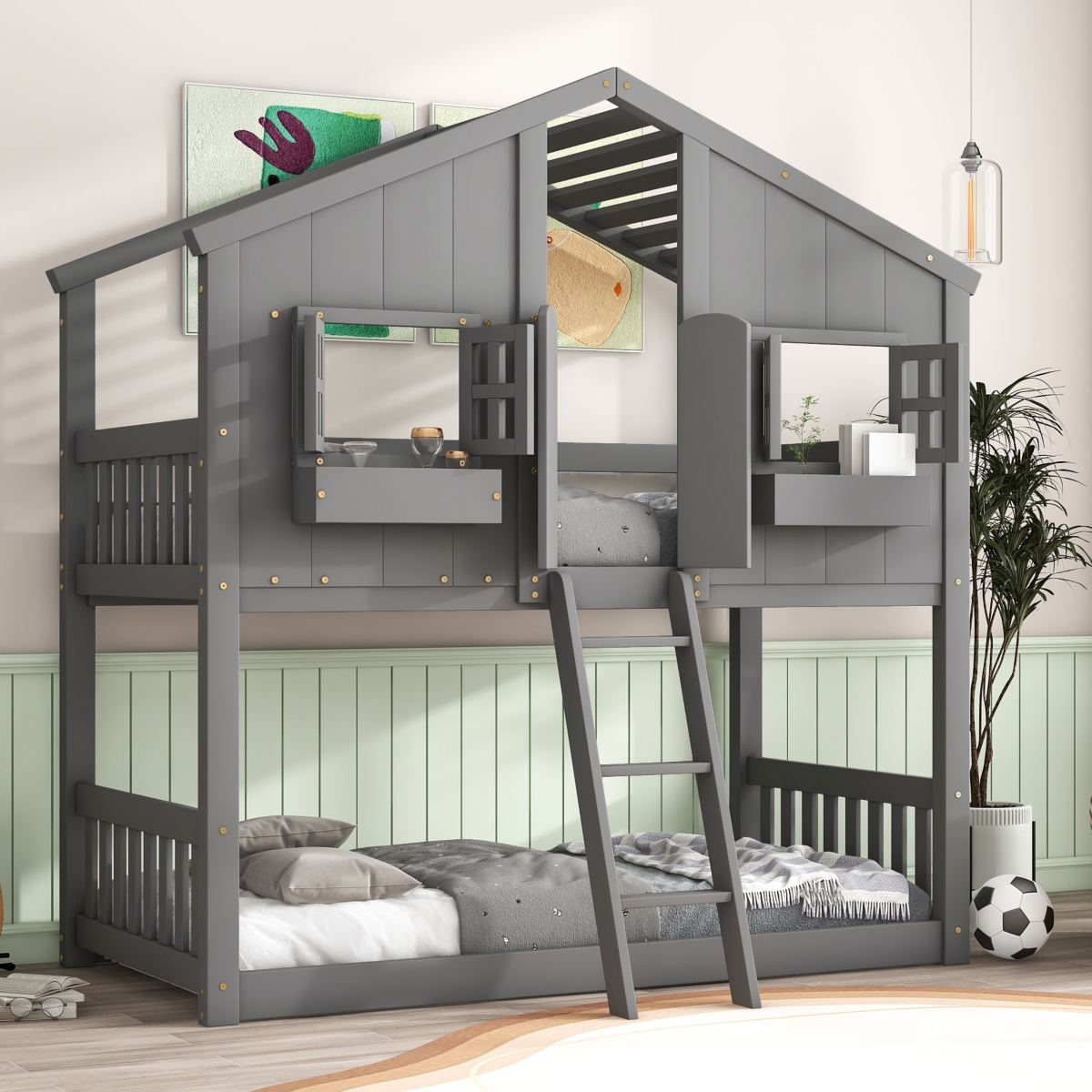 Click here for Streamdale Twin Bunk House Bed with Roof and Safet... prices
