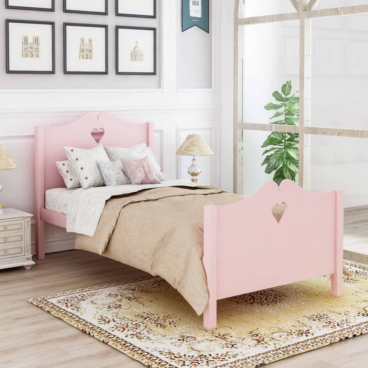 Click here for Streamdale Twin Bed Frame with Wood Slats  Headboa... prices