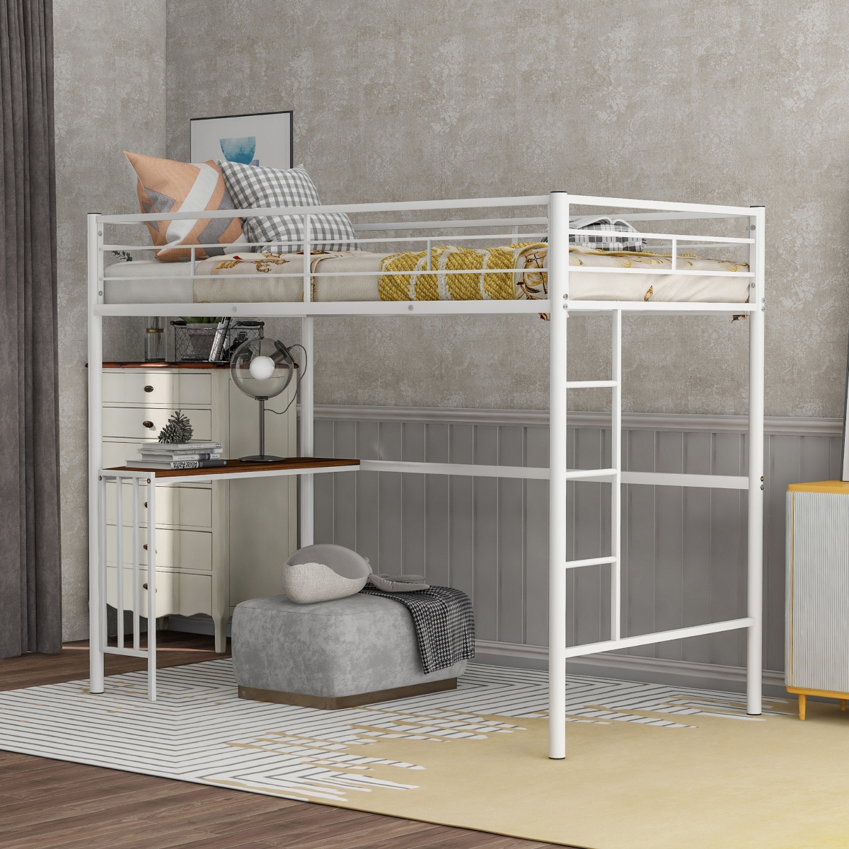 Click here for Streamdale Twin Loft Bed with Desk and Safety Rail... prices