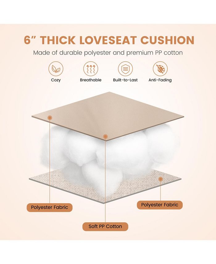 Slickblue Indoor Outdoor Tufted Bench Cushion with Soft PP Cotton - Macy's