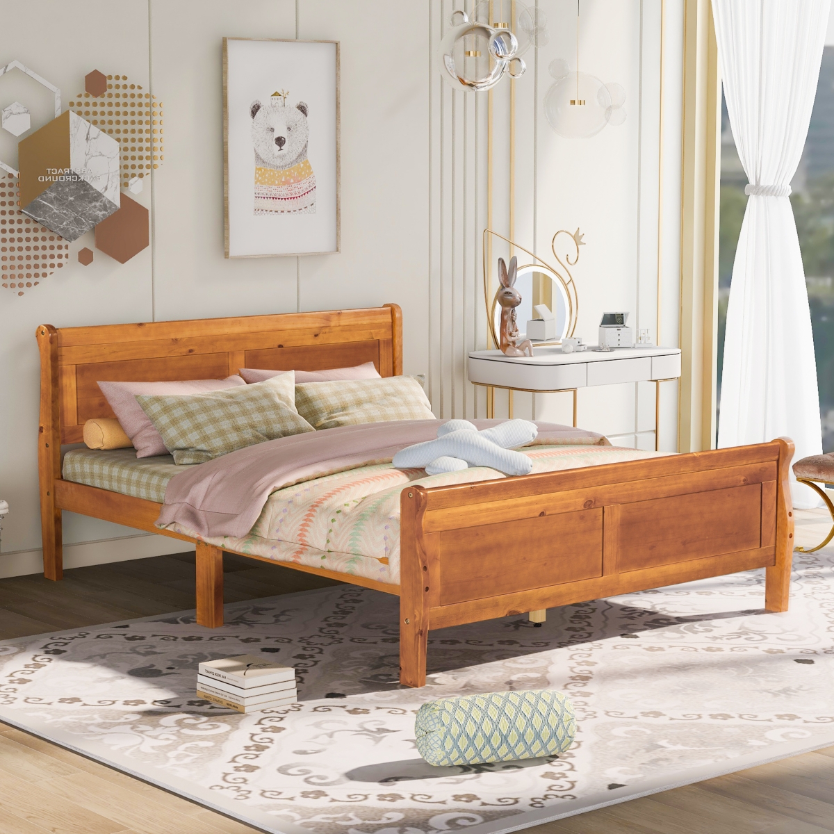 Click here for Streamdale Queen Size Wood Platform Bed With Headb... prices