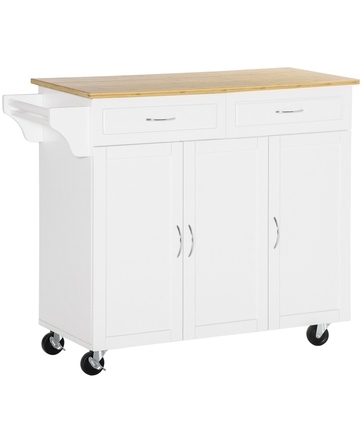 Click here for Homcom Rolling Kitchen Island Cart with Large Bamb... prices