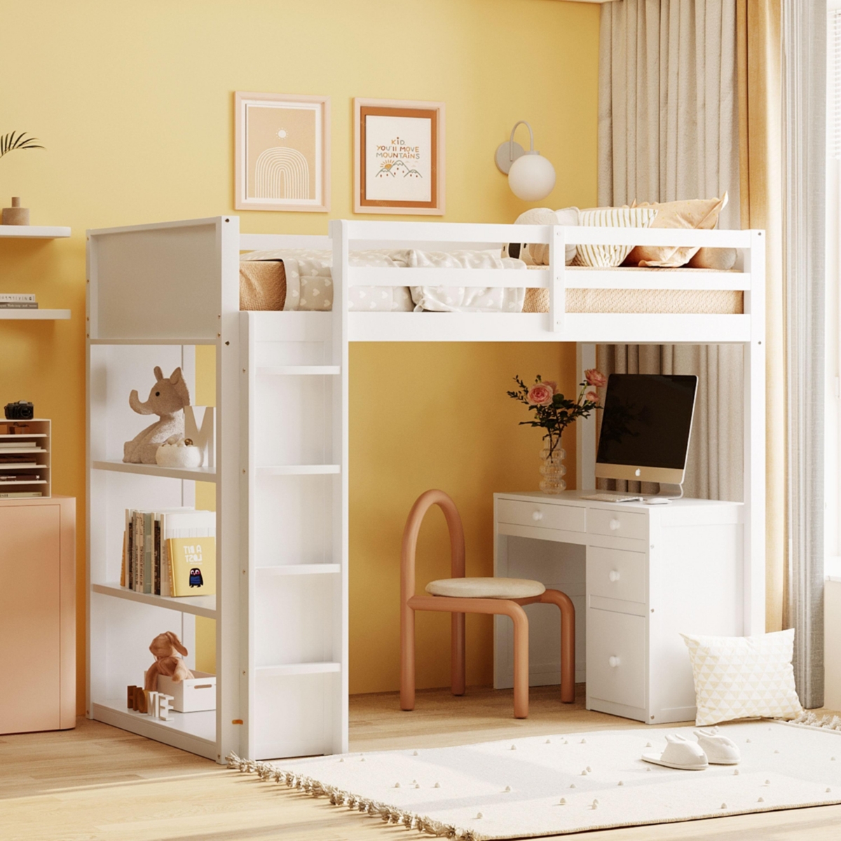 Click here for Streamdale Twin Size Loft Bed With Ladder  Shelves... prices
