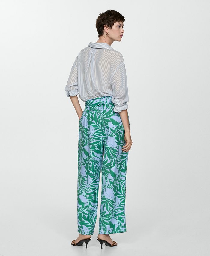 MANGO Women's Bow Printed Pants - Macy's