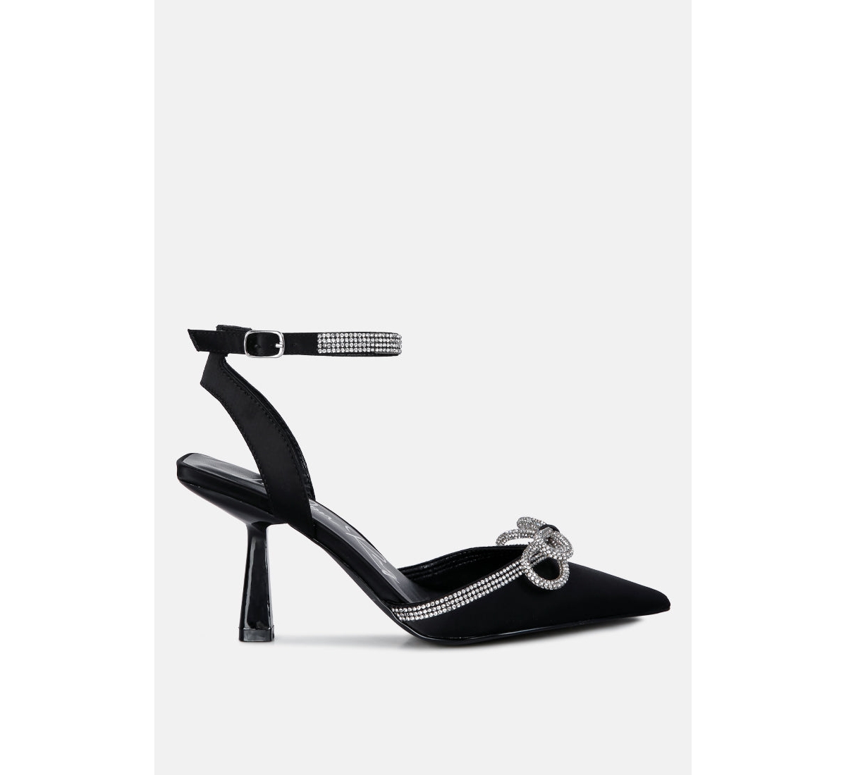 Click here for tantrum mid heel diamante jewel sandals - Black prices