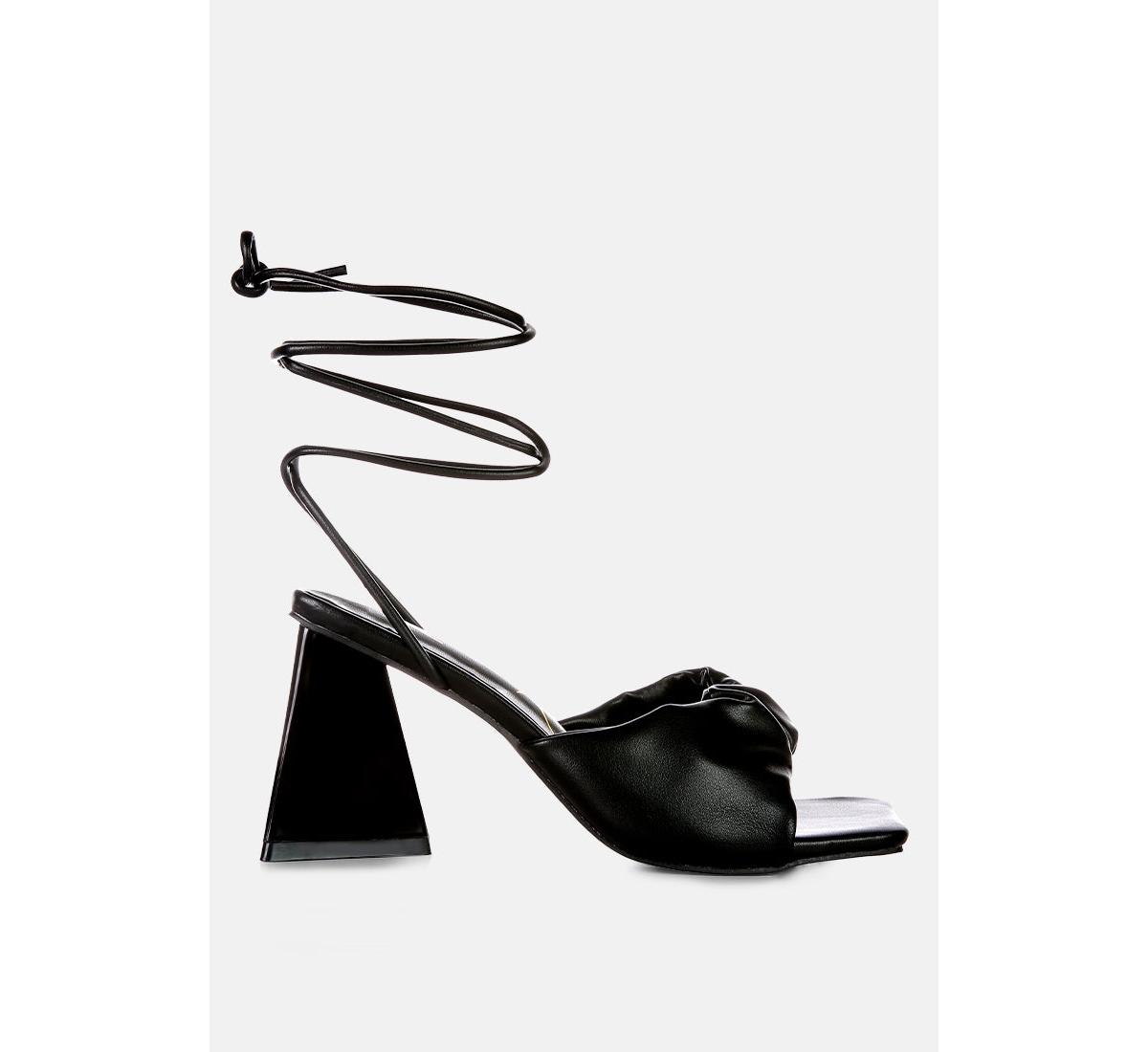 Click here for Primavera Ruched Triangular Heel Lace Up Sandal Wo... prices