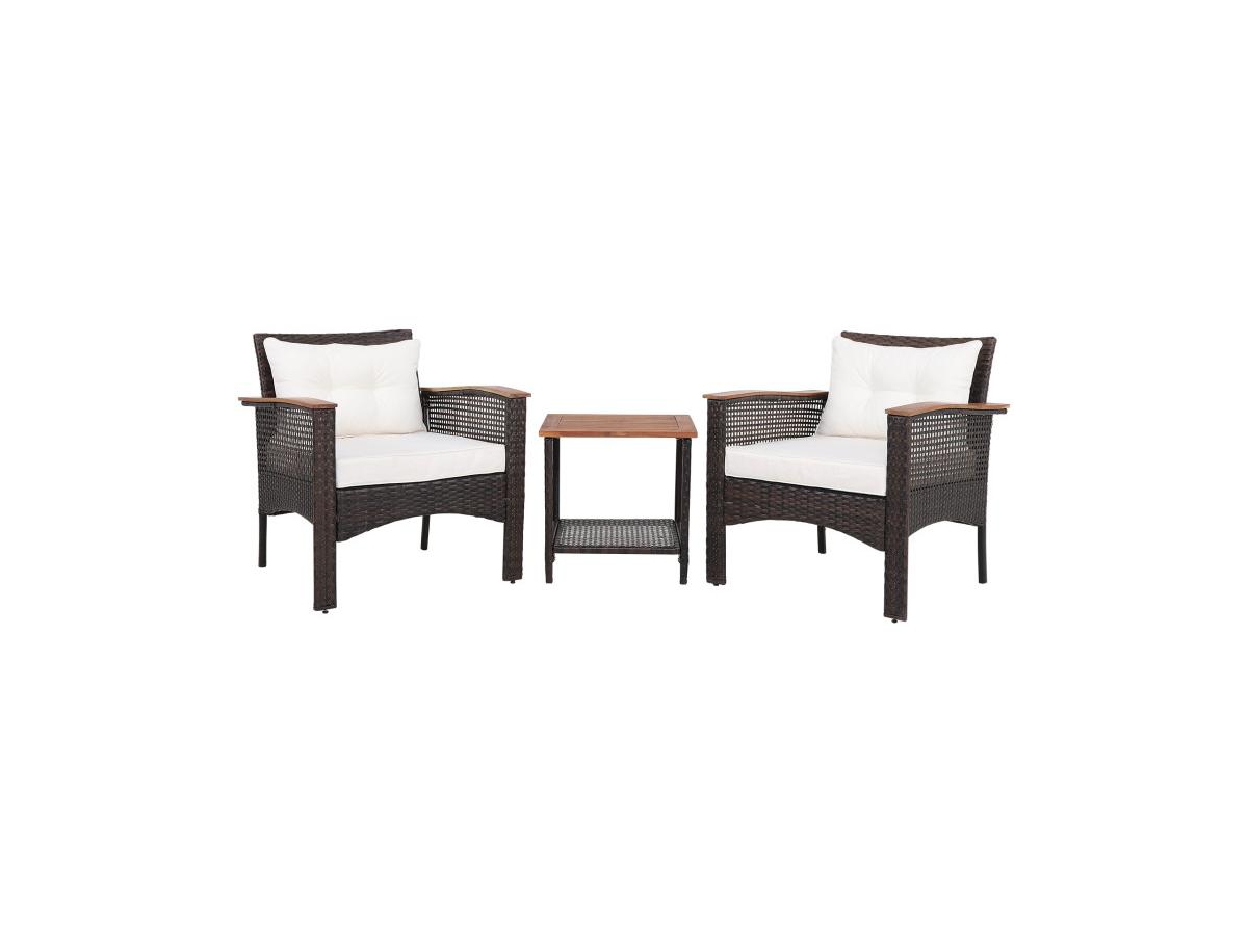 Click here for Slickblue 3 Pieces Patio Rattan Furniture Set with... prices