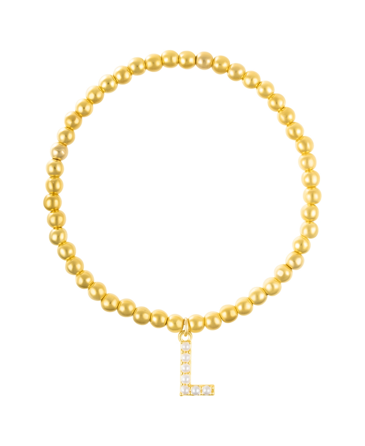Click here for Adornia Gold Stretch Bead Imitation Pearl Letter B... prices