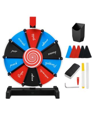 WinSpin 12" Tabletop DIY Color Prize Wheel 10 Slot Editable Spin Game ...
