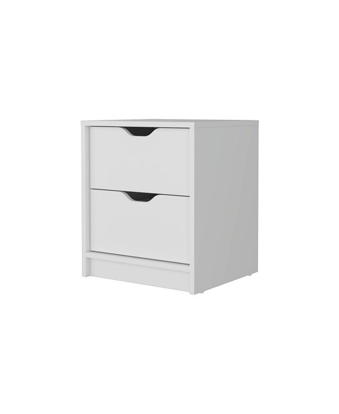 FM FURNITURE Dillon 2 Drawers Nightstand, Bedside Table with Storage ...