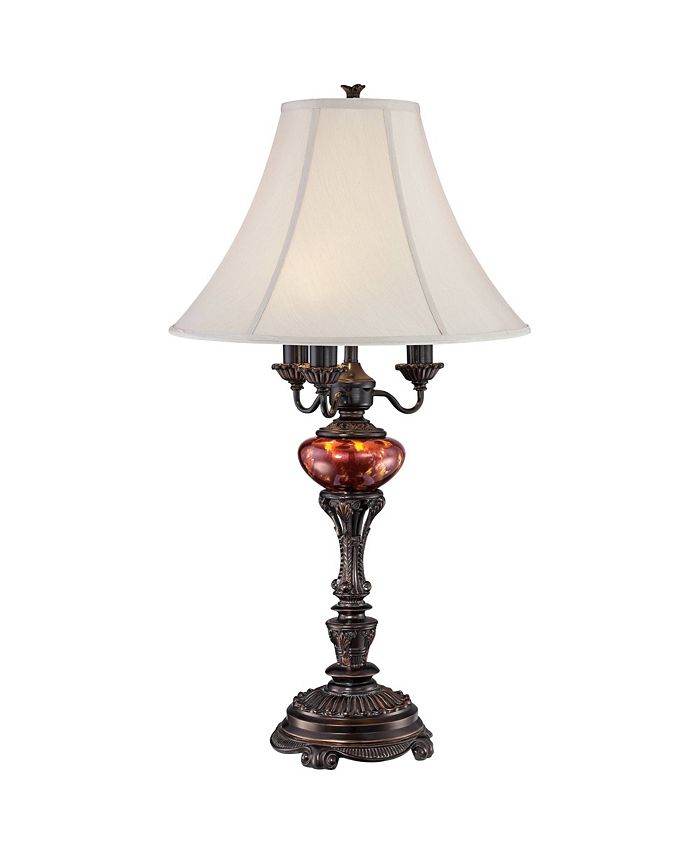Barnes and Ivy Rhys Traditional Style Table Lamp 34" Tall English Bronze Brown Tortoise Shell ...