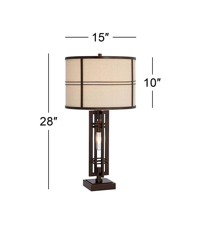 Franklin Iron Works Elias Mid Century Modern Industrial Table Lamp with ...