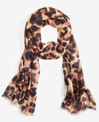 I.N.C. International Concepts Leopard Shine Oblong Scarf, Created for ...