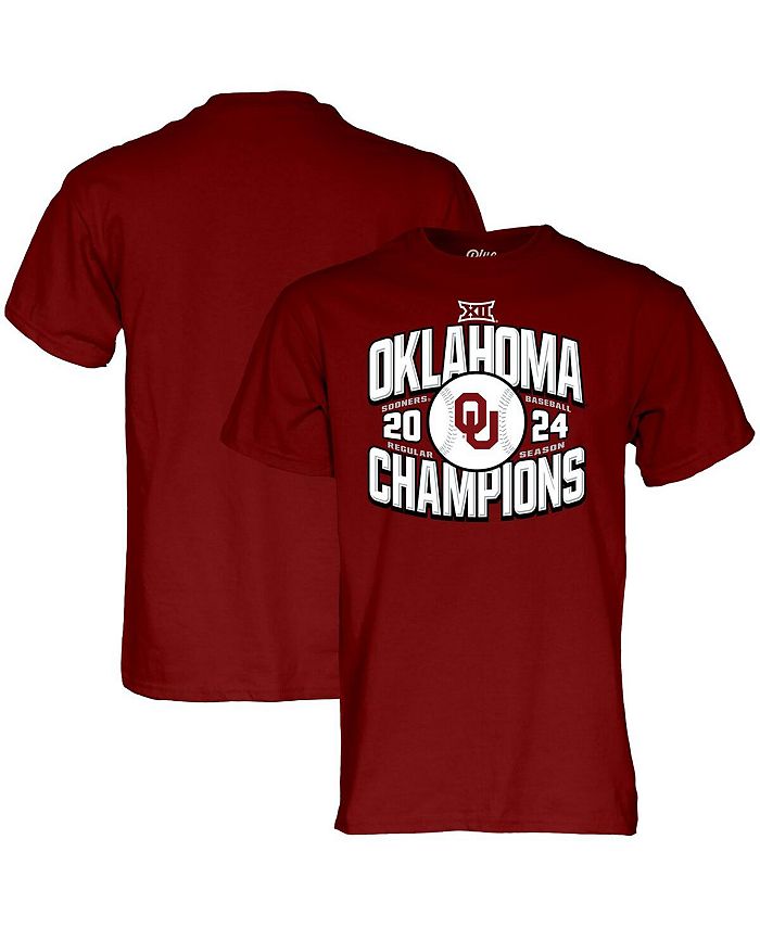 Blue 84 Men's and Women's Crimson Oklahoma Sooners 2024 Big 12 Baseball ...