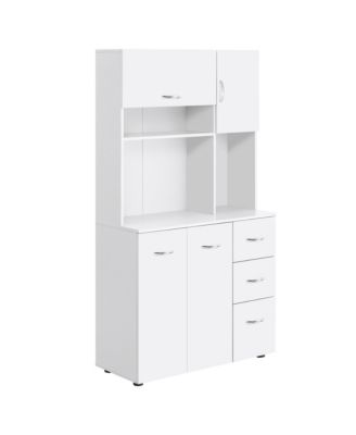 HOMCOM 66" Buffet with Hutch, Freestanding Kitchen Pantry with 3 ...