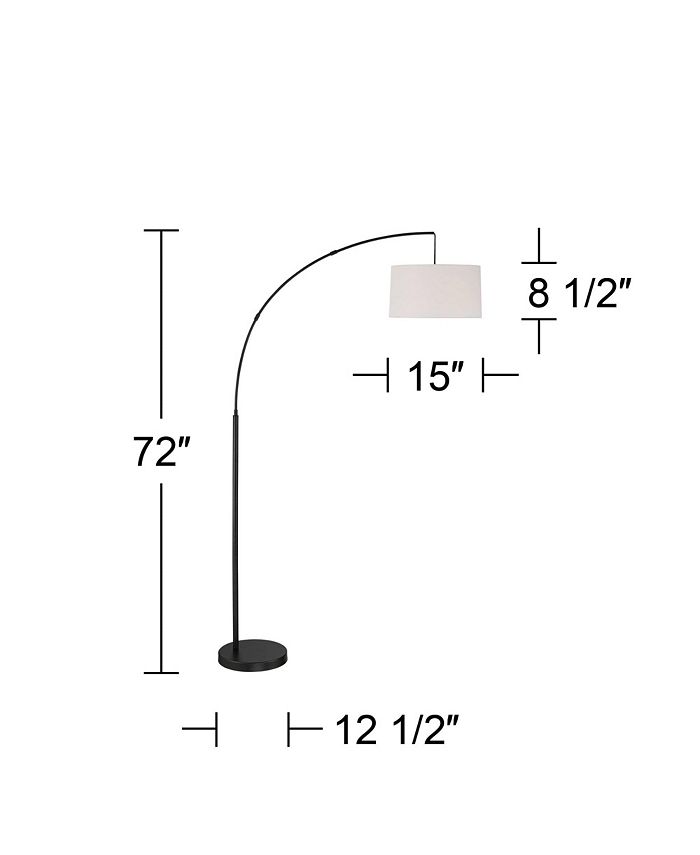 360 Lighting Cora Mid Century Modern Arc Floor Lamp 72" Tall Black ...