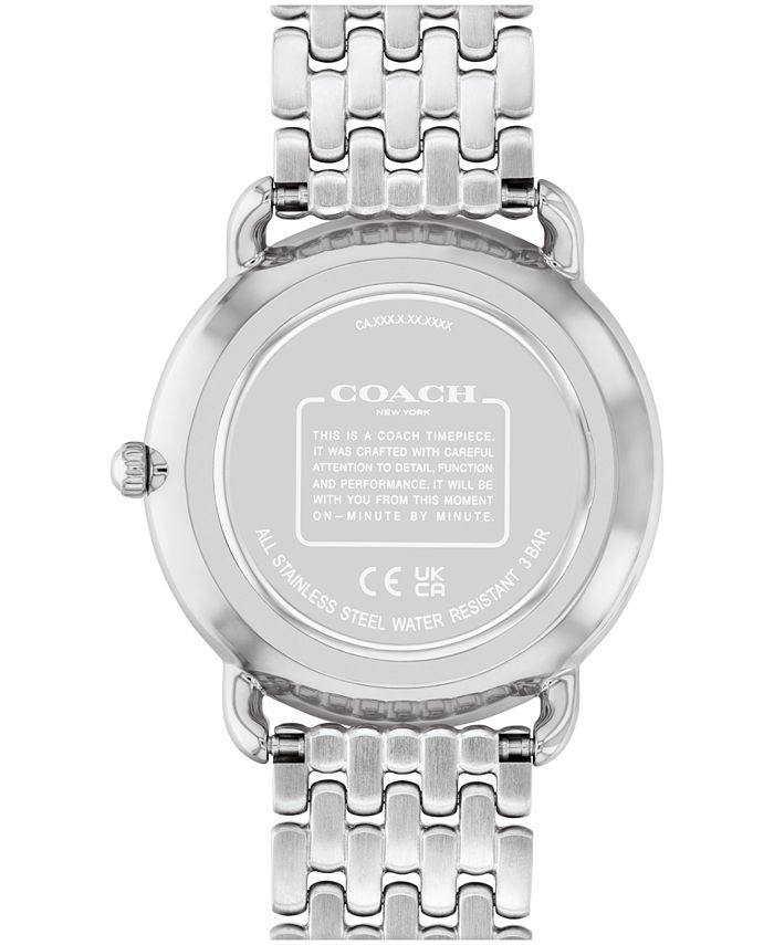 COACH Women's Silver Elliot Stainless Steel Watch 36mm - Macy's
