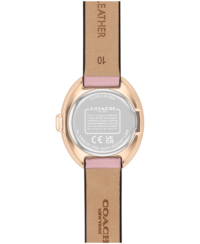 COACH Women's Blush Sammy Leather Watch 22.5mm - Macy's