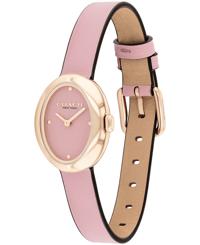 COACH Women's Blush Sammy Leather Watch 22.5mm - Macy's