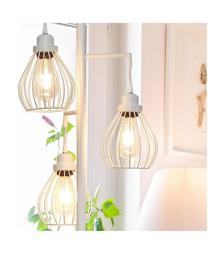 Brightech Teardrop LED Tree Floor Lamp with Metal Cage Shades - Macy's