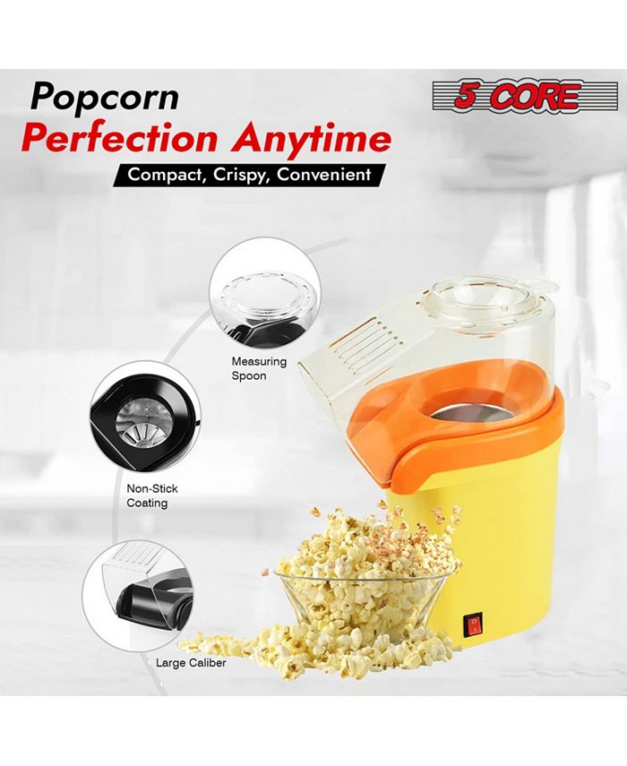 5 Core Popcorn Machine 16 Cup Capacity Hot Air Popper Mini Portable ...