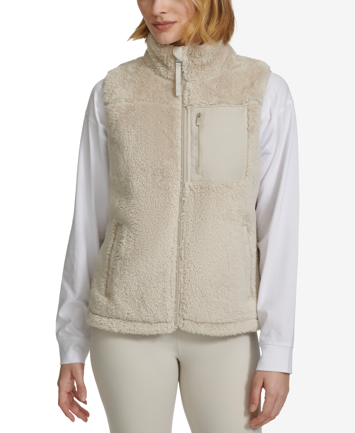 Click here for Calvin Klein Performance Womens Sherpa Vest - Porc... prices