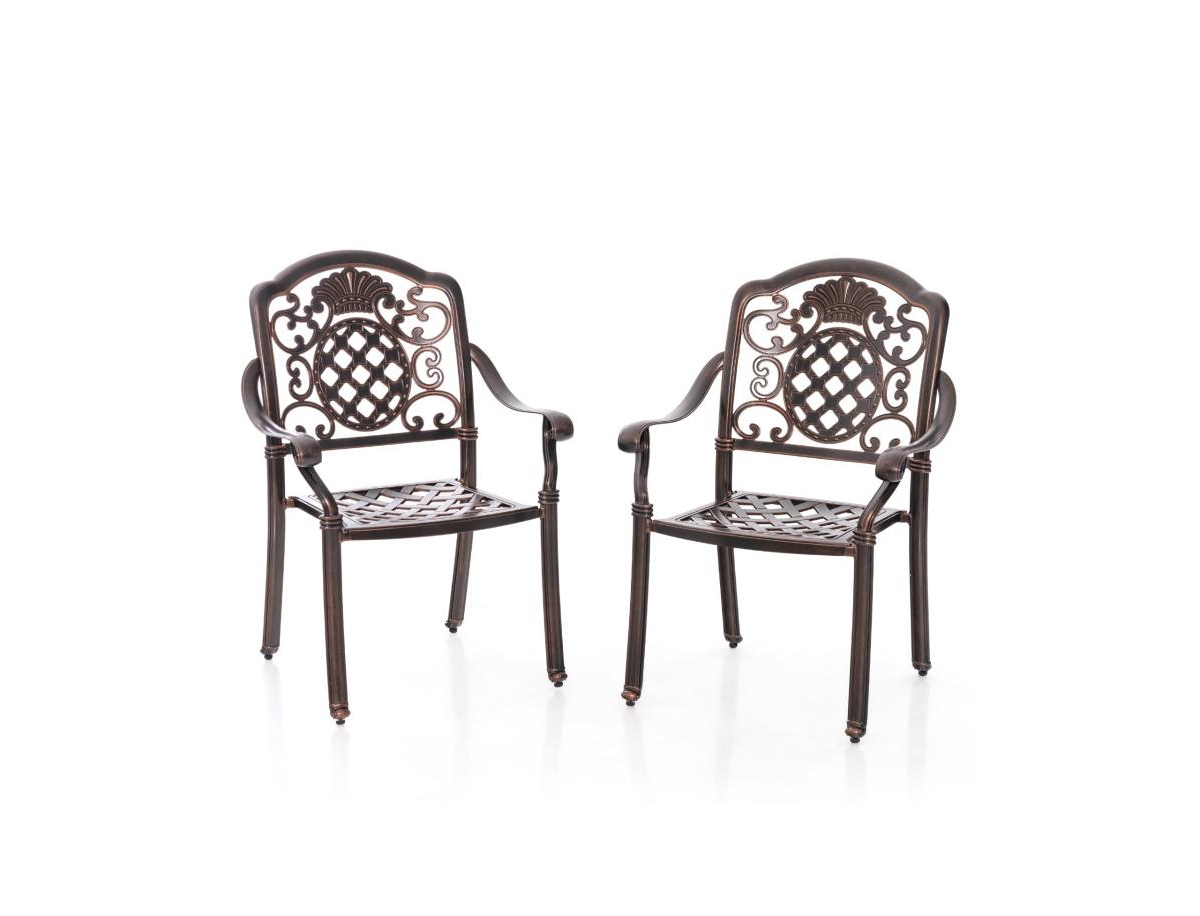 Click here for Slickblue Patio Cast Aluminum Dining Chairs Set of... prices
