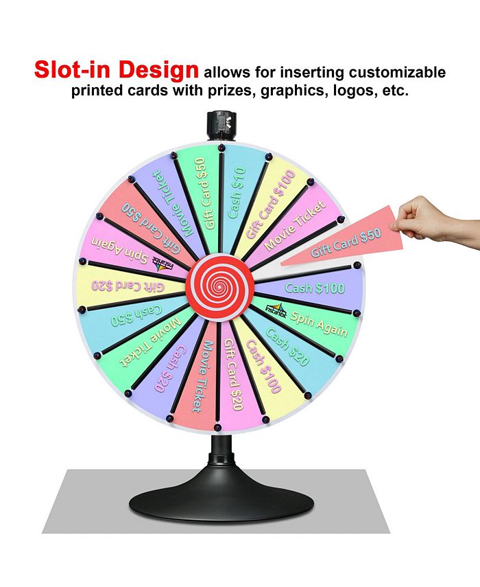 WinSpin 24" DIY Color Prize Wheel Tabletop Floor Stand Spin Game Trade ...
