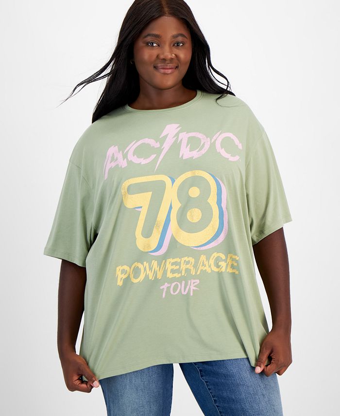 Grayson Threads, The Label Trendy Plus Size ACDC Tour Band Short-Sleeve ...