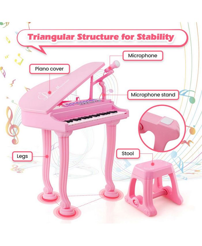 SUGIFT 37 Keys Kids Piano Keyboard with Stool and Piano Lid - Macy's