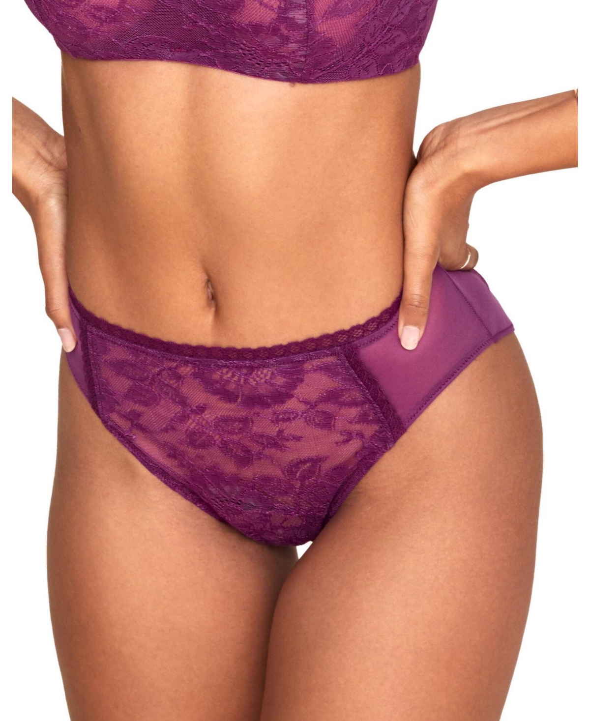 Click here for Adore Me Womens Charlize High Cut Panty - Dark pur... prices