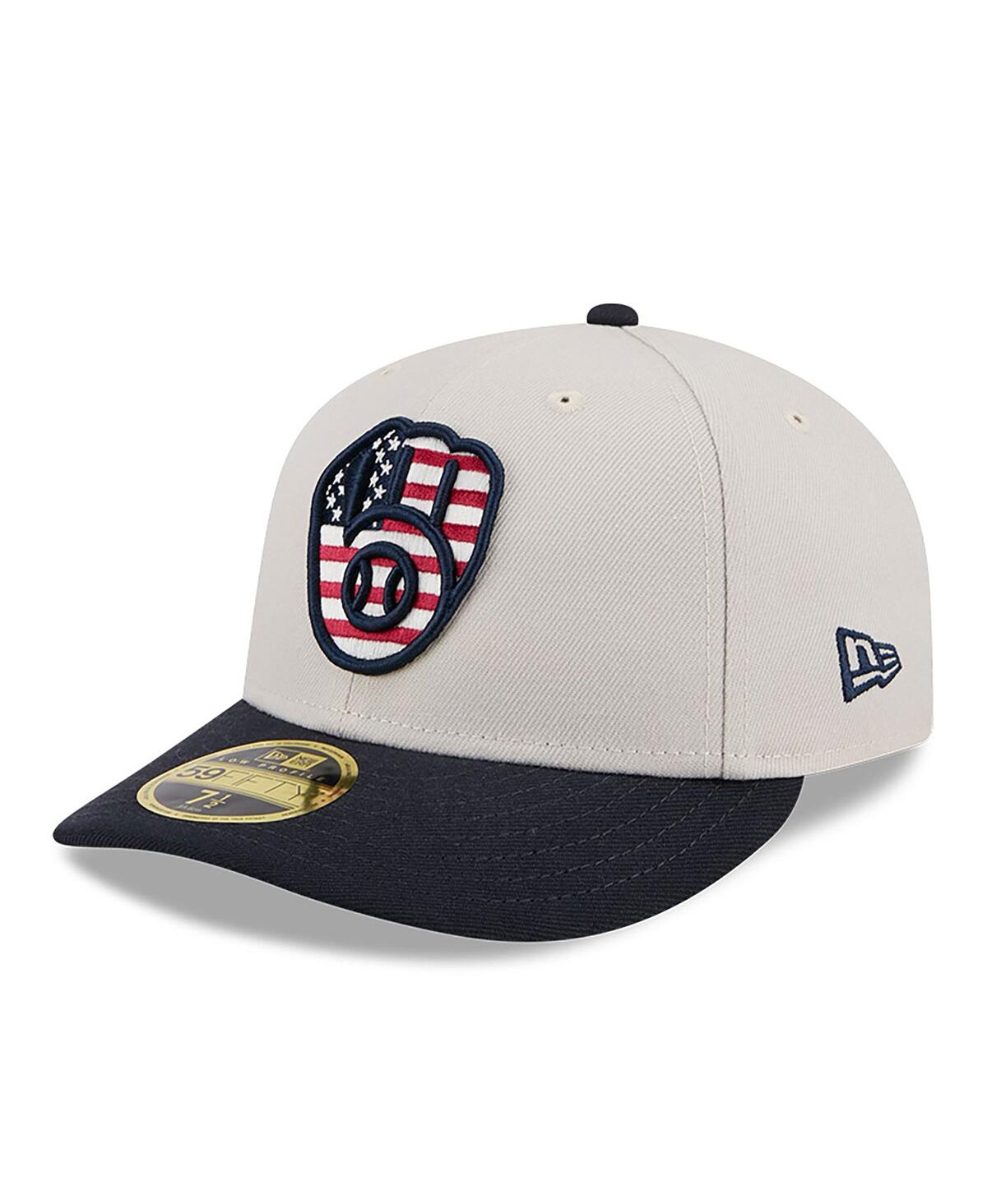 New Era Men's Black Milwaukee Brewers 2024 Fourth Of July Low Profile 59fifty Fitted Hat In ...