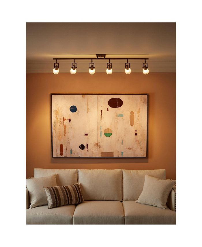 Pro Track Chace 6-Head LED Complete Ceiling Track Light Fixture Kit ...