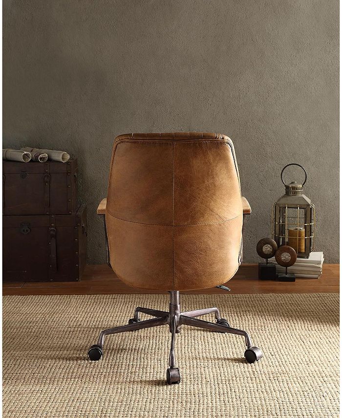 Simplie Fun Hamilton Office Chair in Coffee Top Grain Leather - Macy's