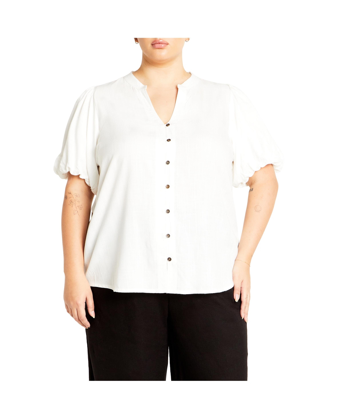 Click here for City Chic Womens Georgia Shirt - Ivory prices