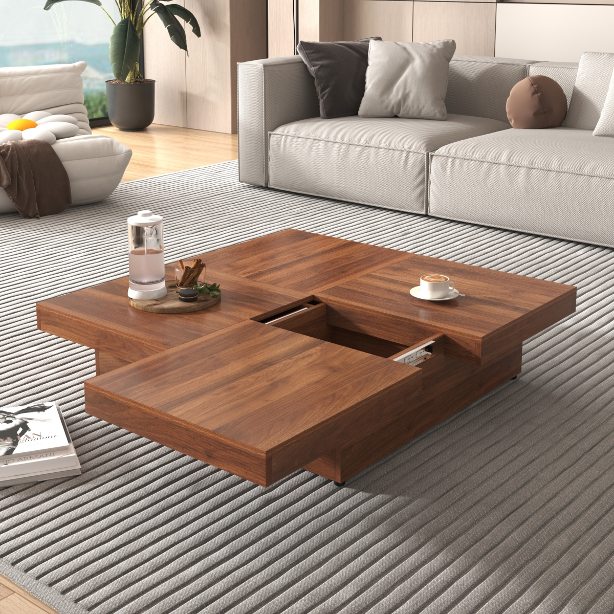 Click here for Streamdale Marble Veneer Sliding Top Coffee Table... prices