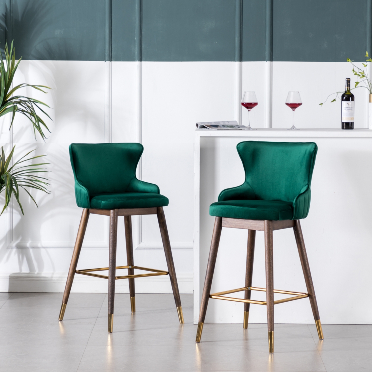 Click here for Simplie Fun Fabric Upholstered Wingback Bar Stools... prices