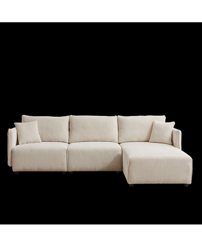 Simplie Fun Versatile Modern Modular Sofa with Corduroy Upholstery and ...