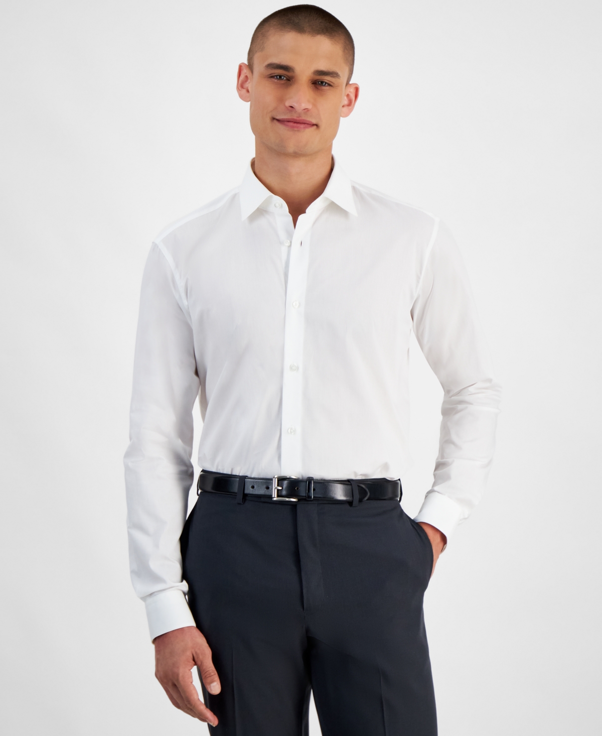 Click here for Hugo by Hugo Boss Mens Modern-Fit Dress Shirt - Wh... prices