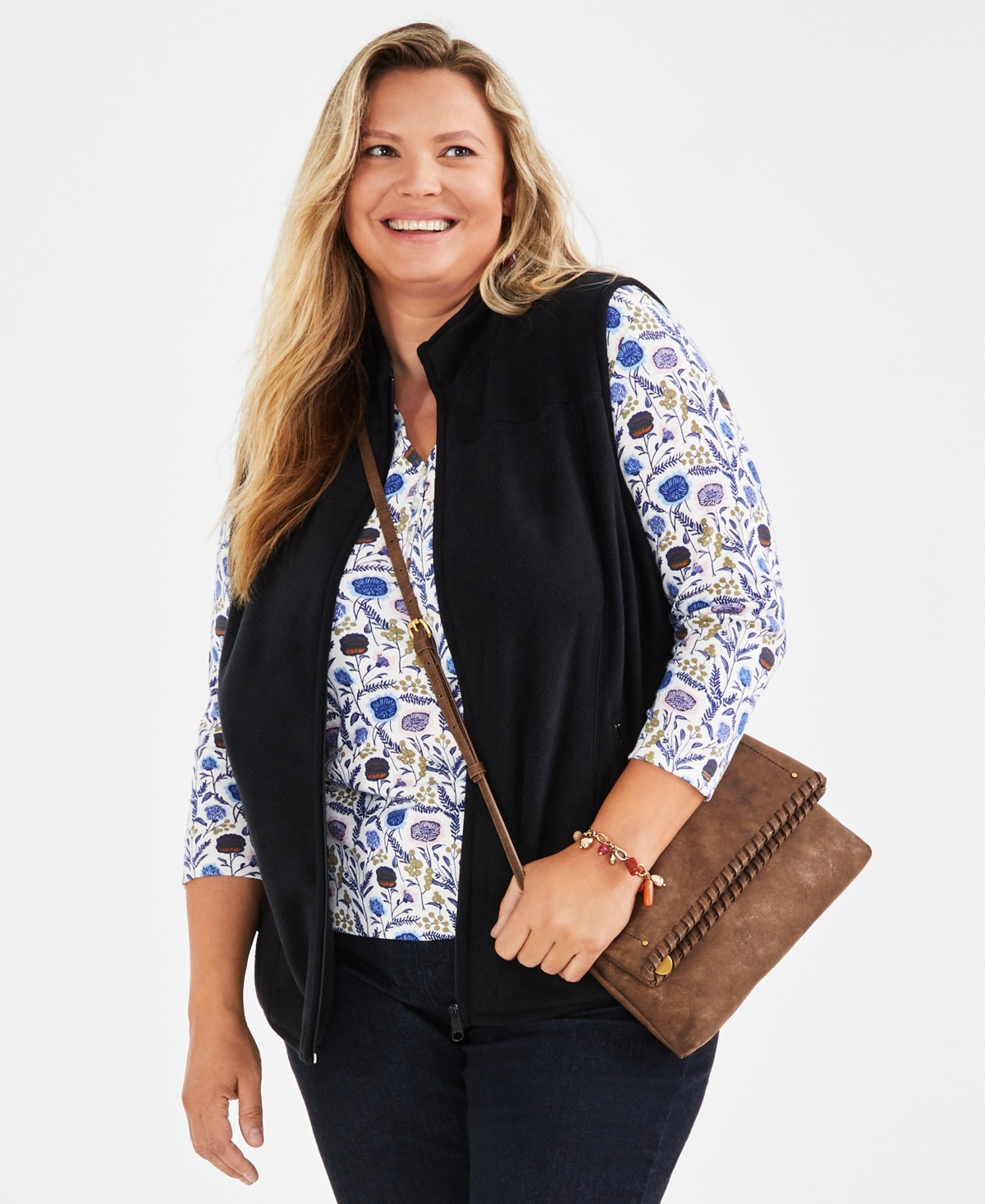 Click here for Style & Co Plus Size Solid Polar Fleece Vest  Excl... prices