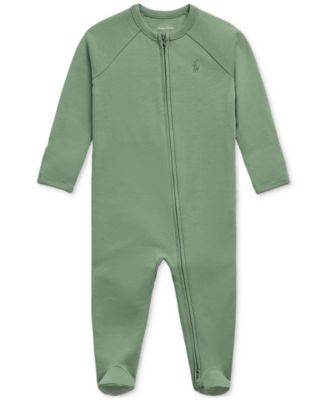 Polo Ralph Lauren Baby Boys Cotton Interlock Footed Zip Coverall - Macy's