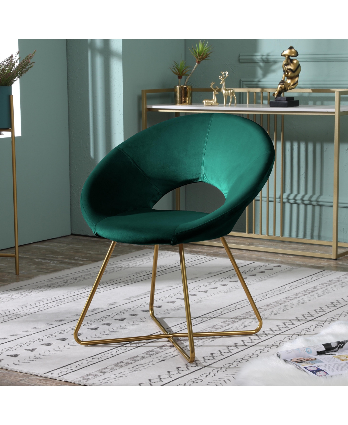 Click here for Simplie Fun Green Silky Velvet Upholstered Accent... prices