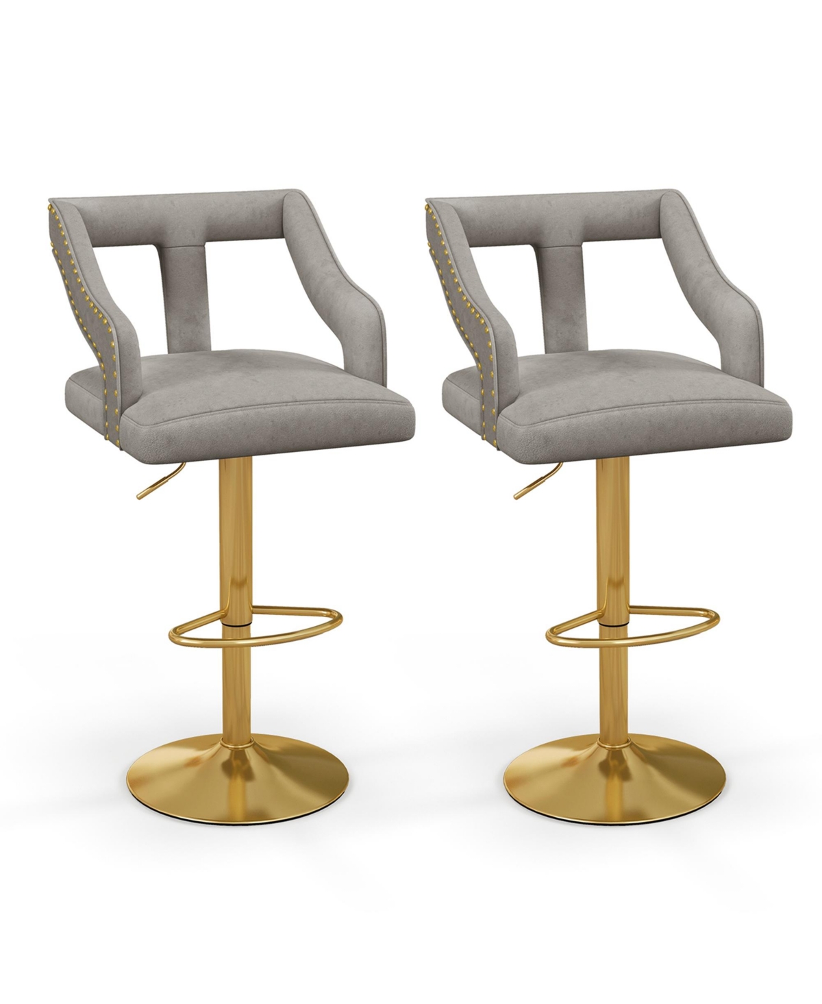Click here for Set of 2 Swivel Bar Stool with Footrest  2-Layer E... prices