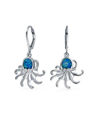 Bling Jewelry Nautical Synthetic Blue Opal Marine Life Lever back ...