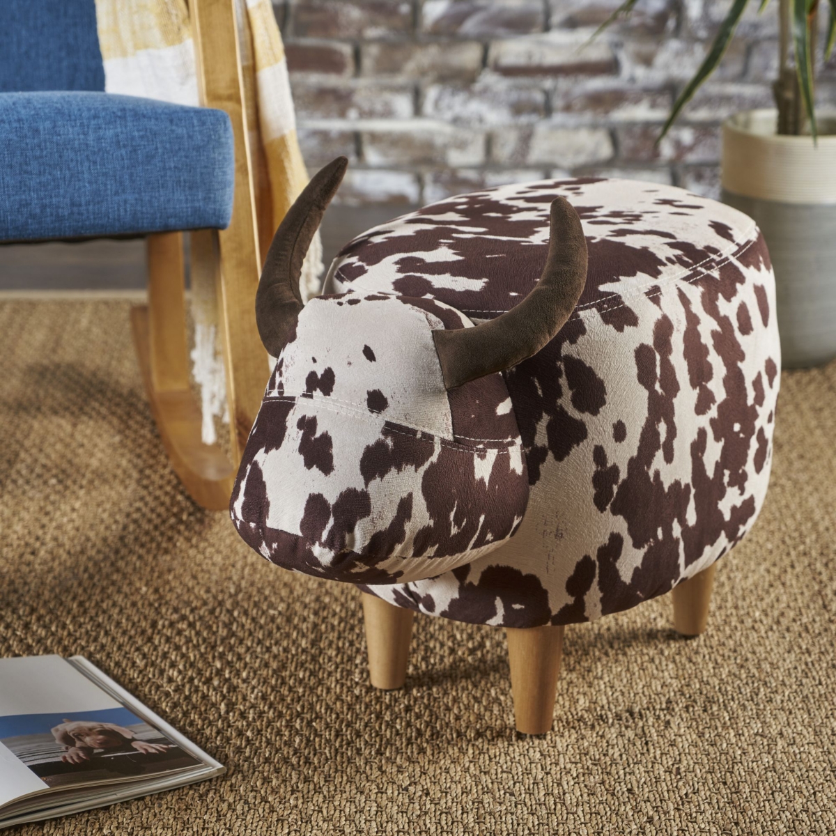 Click here for Streamdale Adorable Cow-Shaped Velvet Ottoman for... prices