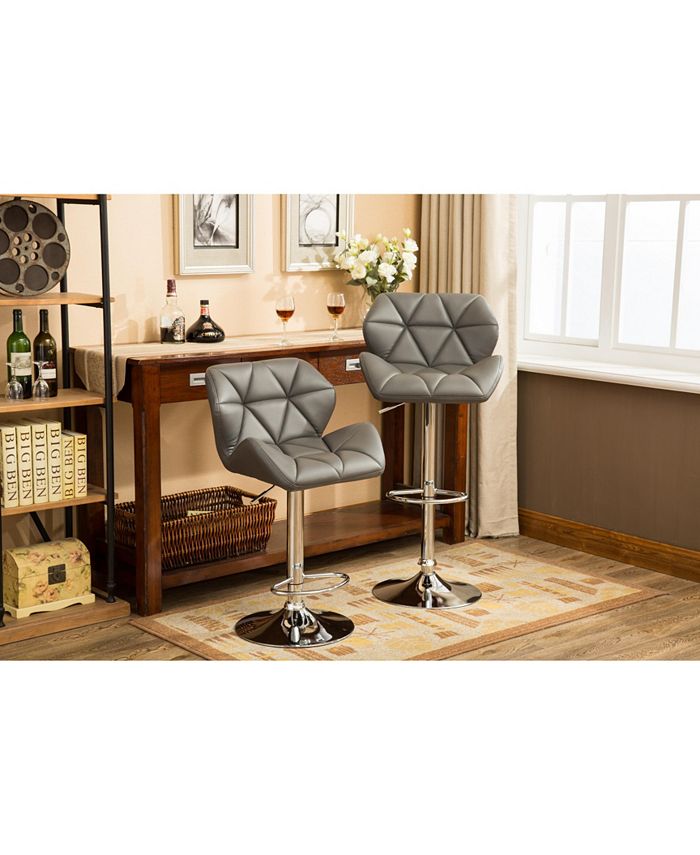 Simplie Fun Contemporary Tufted Adjustable Height Hidraulic Bar Stools ...