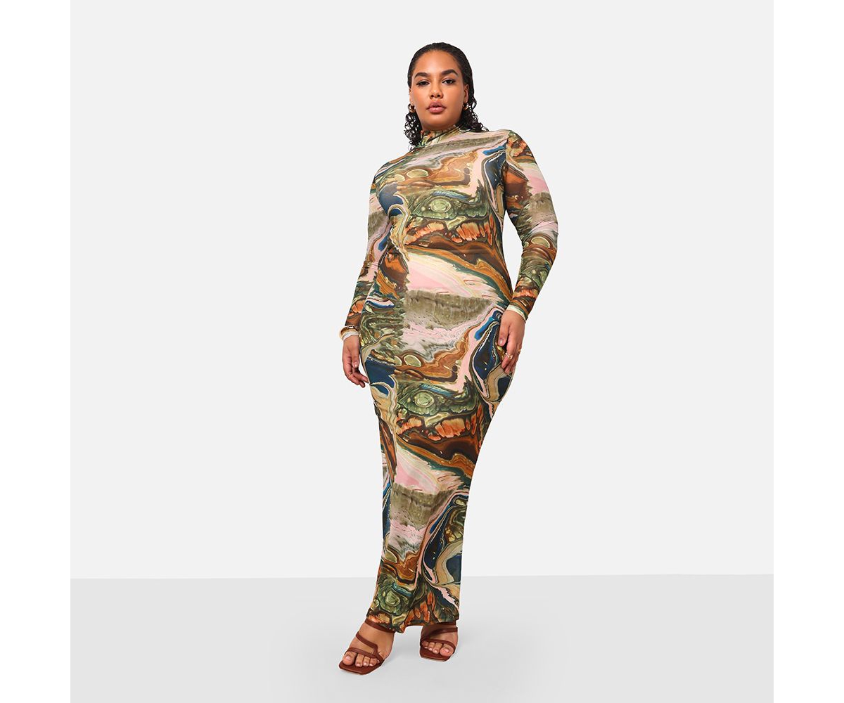 Click here for Rebdolls Plus Size Bali Mesh Abstract Print Maxi B... prices
