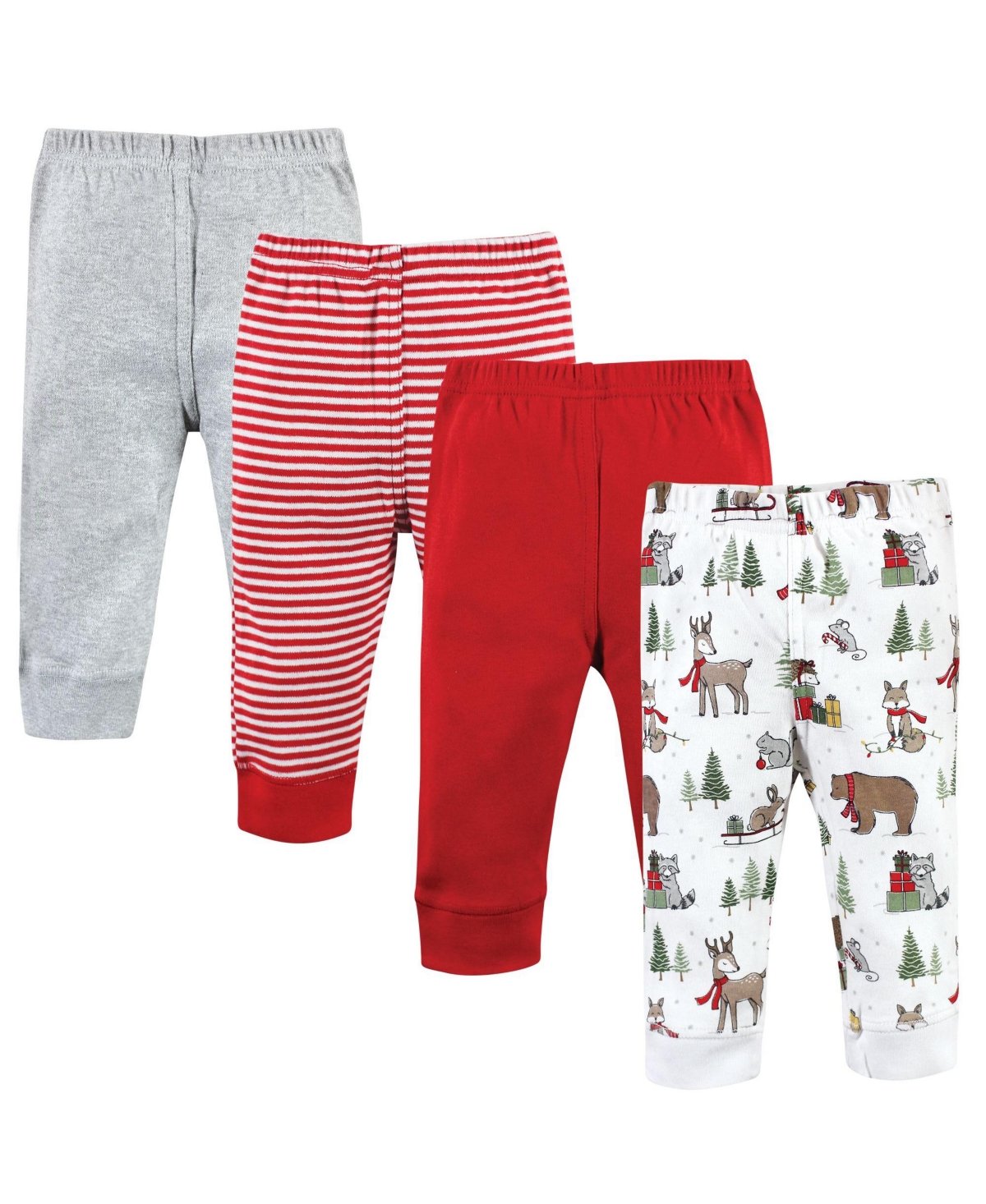 Hudson Baby Baby Boys Hudson Unisex Cotton Comfort Bottoms - Christmas forest